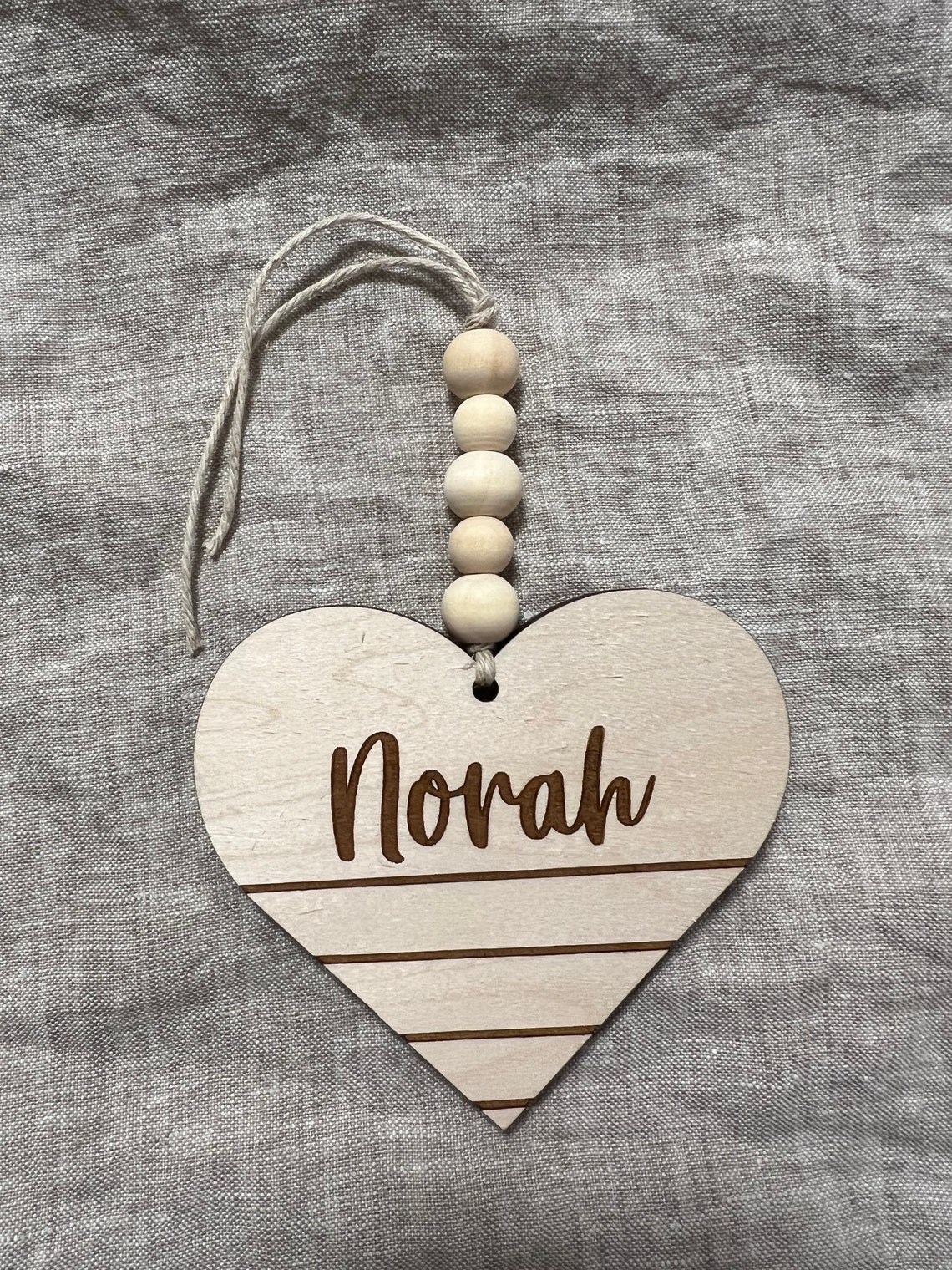 Wooden Heart Name Tag // Engraved Heart Name Tag // - Etsy