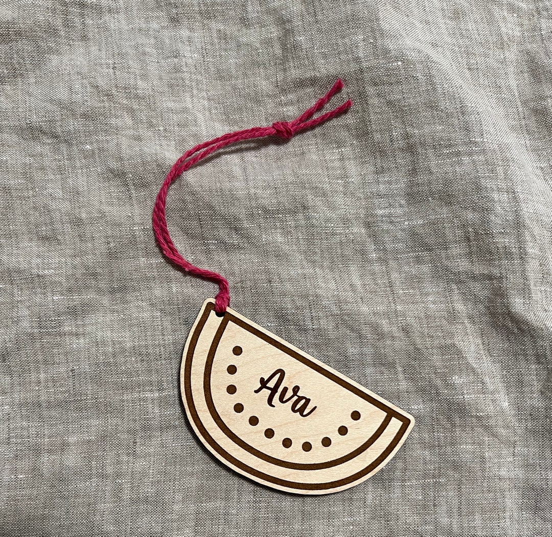 Wooden Watermelon Name Tag // Engraved Watermelon Name Tag ...