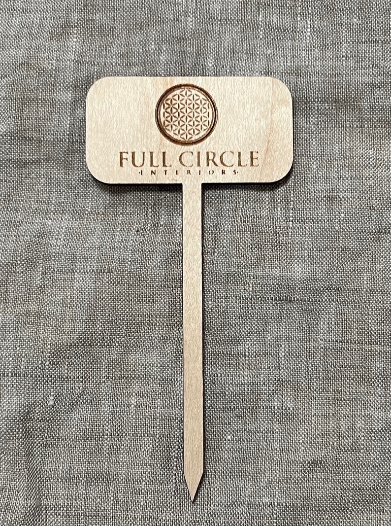 Wooden Logo Plant Stakes // Custom // Plant Markers // Garden - Etsy