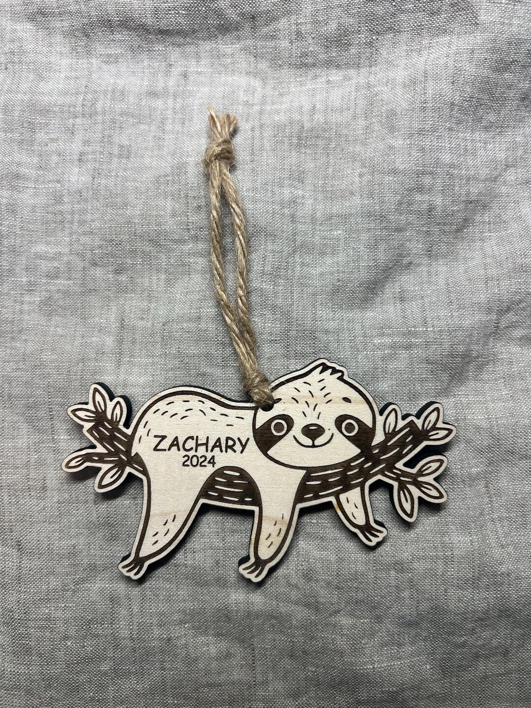 Wooden Sloth Name Tag // Engraved Sloth Name Tag // Sloth Name Tag ...