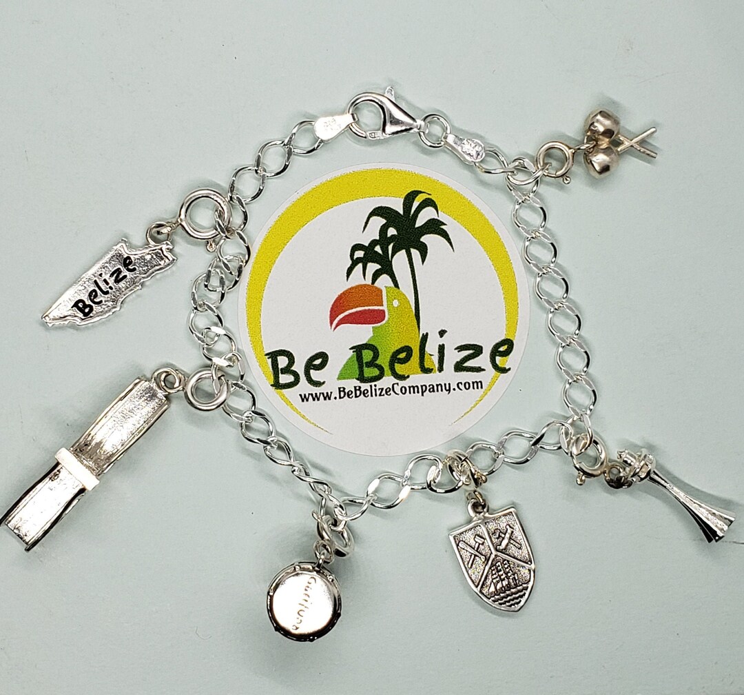 Belizean Pride Charm Bracelet .925 Sterling Silver - Etsy