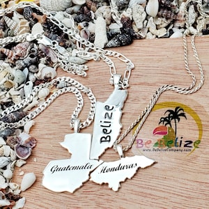 Belize 3d Map Pendant Charm Earrings .925 Sterling Silver - Etsy