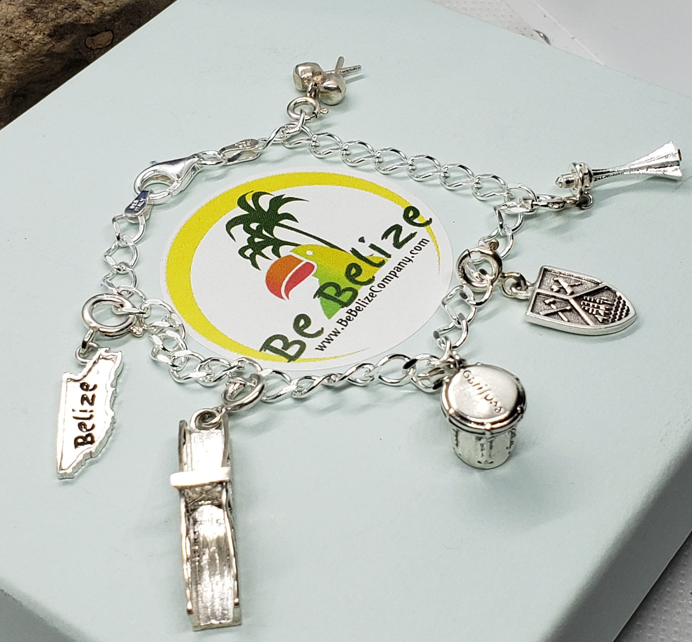 Belizean Pride Charm Bracelet .925 Sterling Silver - Etsy