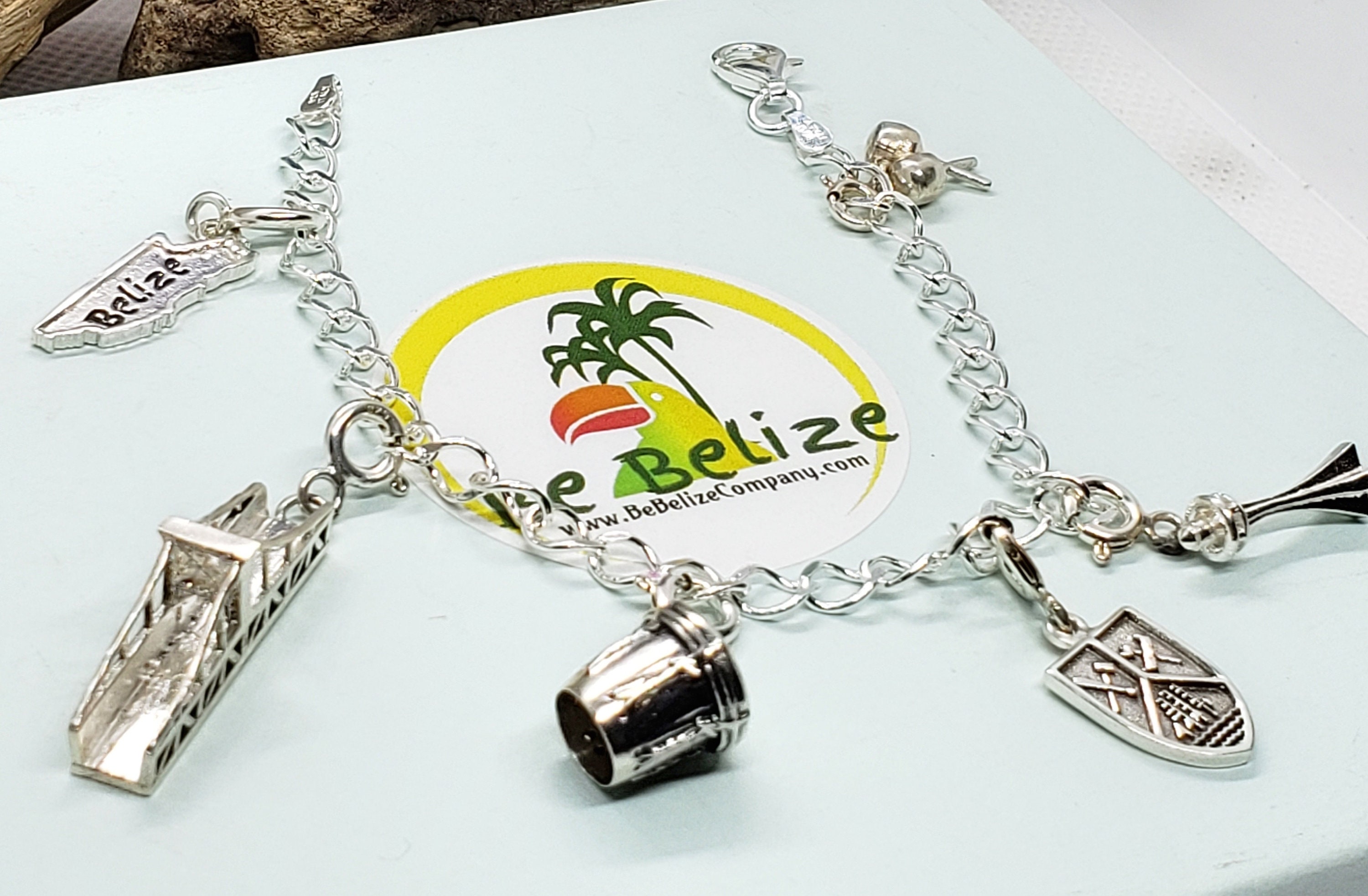 Belizean Pride Charm Bracelet .925 Sterling Silver - Etsy