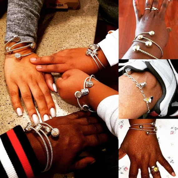 Garifuna Drum Bangles .925 Sterling Silver pair of 2 - Etsy