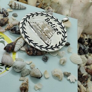 BELIZE Maya Temple Pendant .925 Sterling Silver large - Etsy