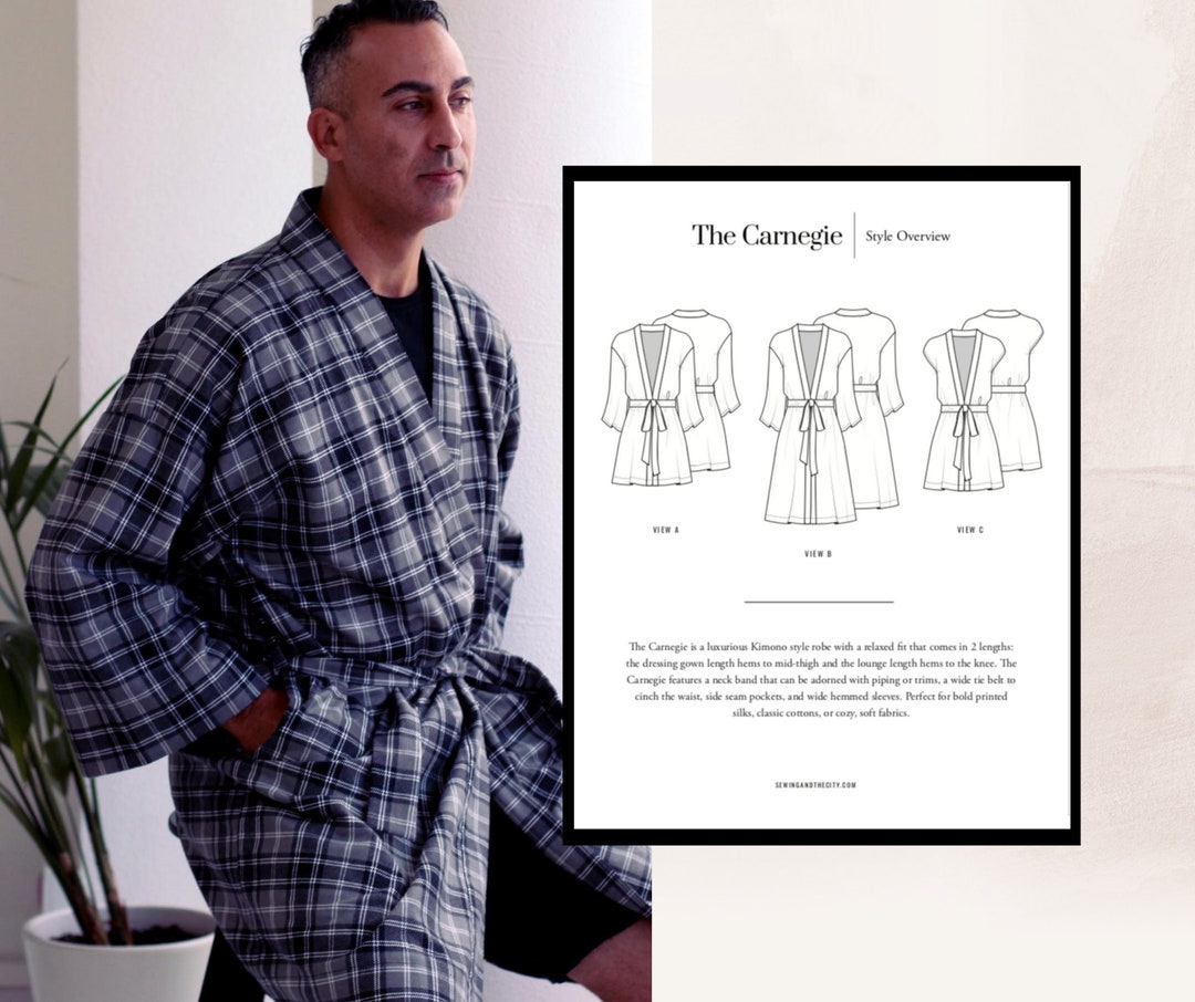 The Unisex Robe PDF Sewing Pattern - the Carnegie Robe - Etsy