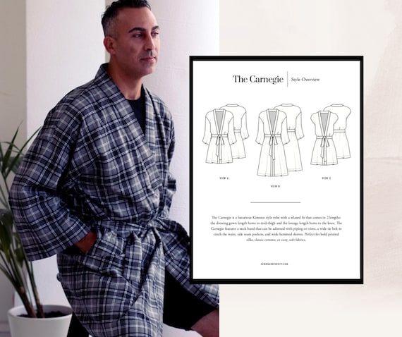 The Unisex Robe PDF Sewing Pattern the Carnegie Robe | Etsy