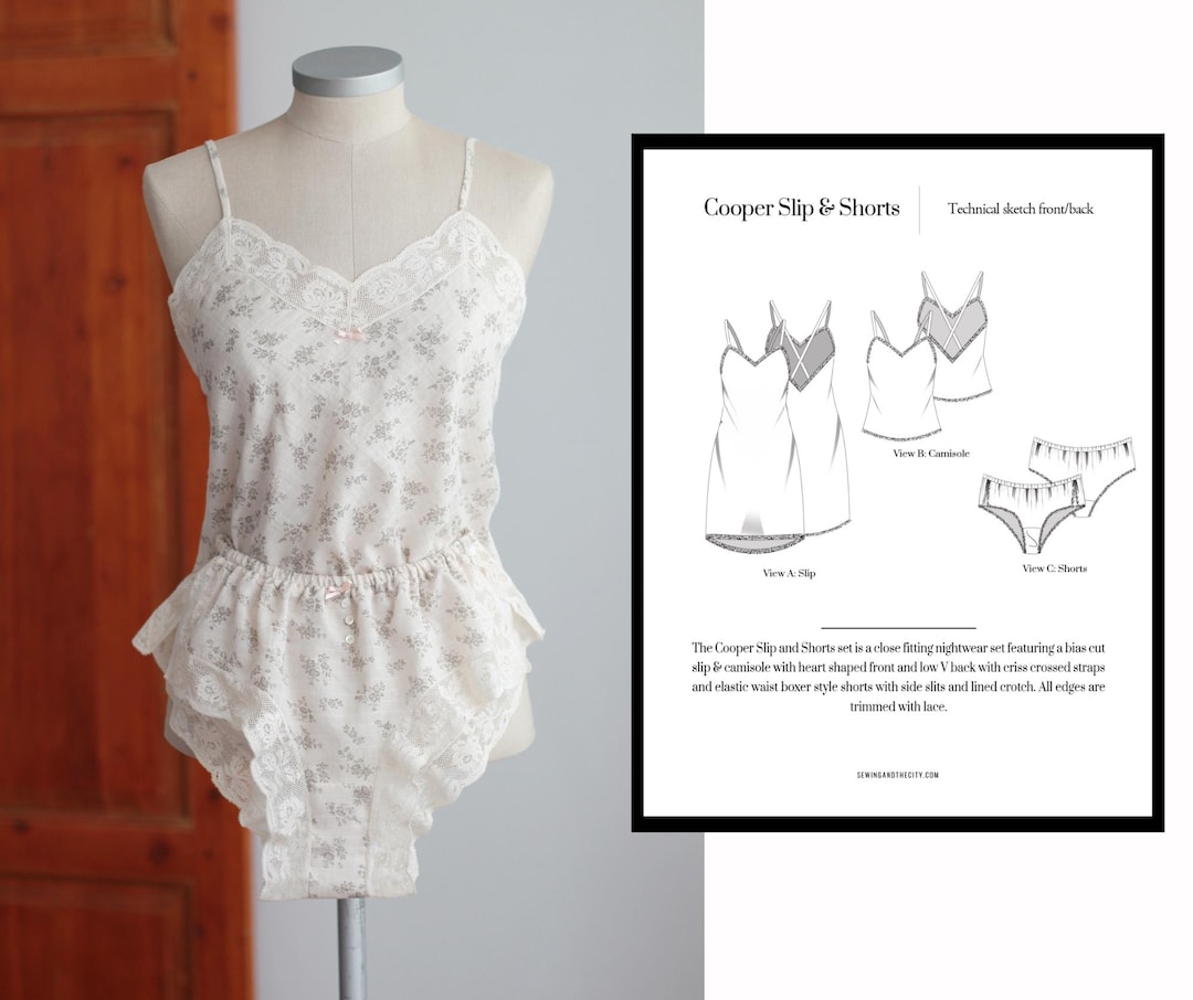 Lingerie Sewing Pattern PDF - the Cooper PDF Pattern Lingerie Set ...