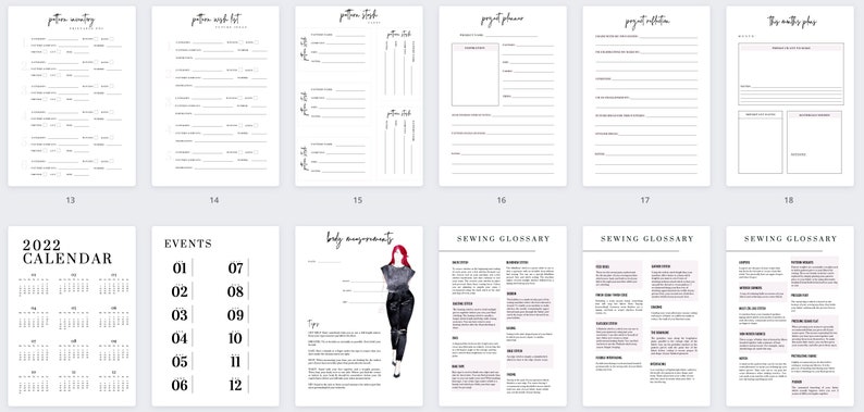Printable Sewing Planner A4 And Us Letter Etsy Australia
