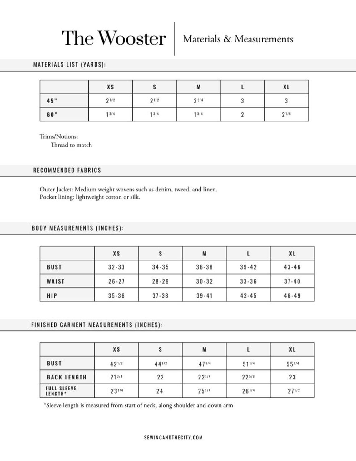Wooster Jacket PDF Sewing Pattern - Etsy