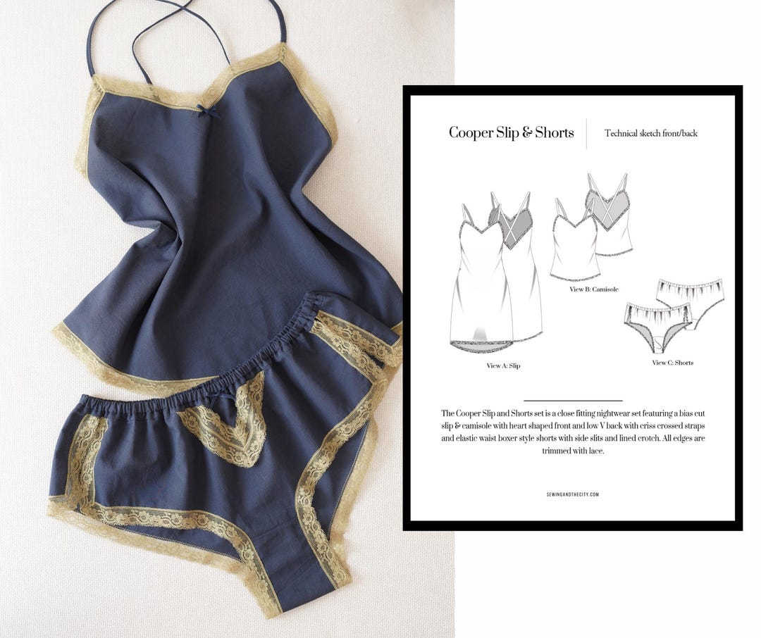 Lingerie Sewing Pattern PDF - the Cooper PDF Pattern Lingerie Set ...