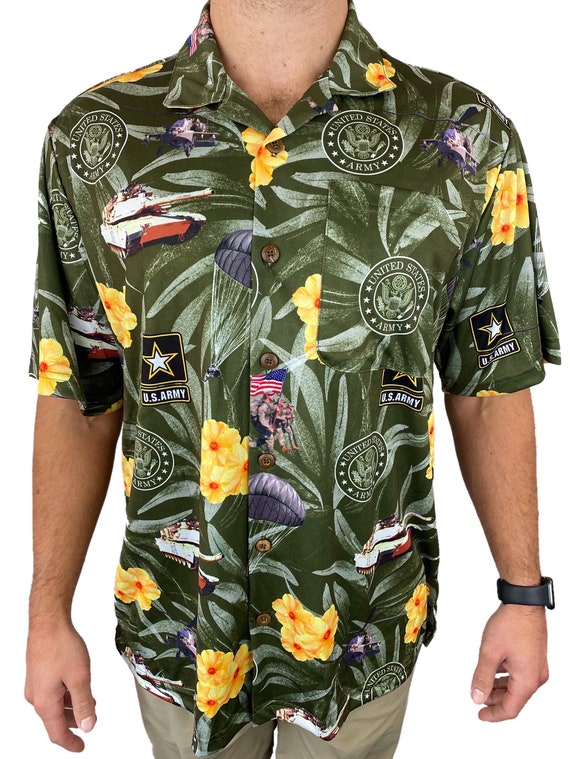US Army Hawaiian Shirt Made in USA - Etsy