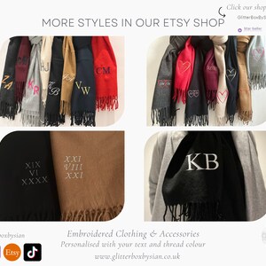 Personalised Embroidered Scarf With Script Initials or Name - Etsy
