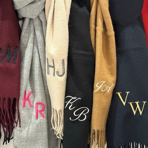 Monogrammed Scarf - Etsy