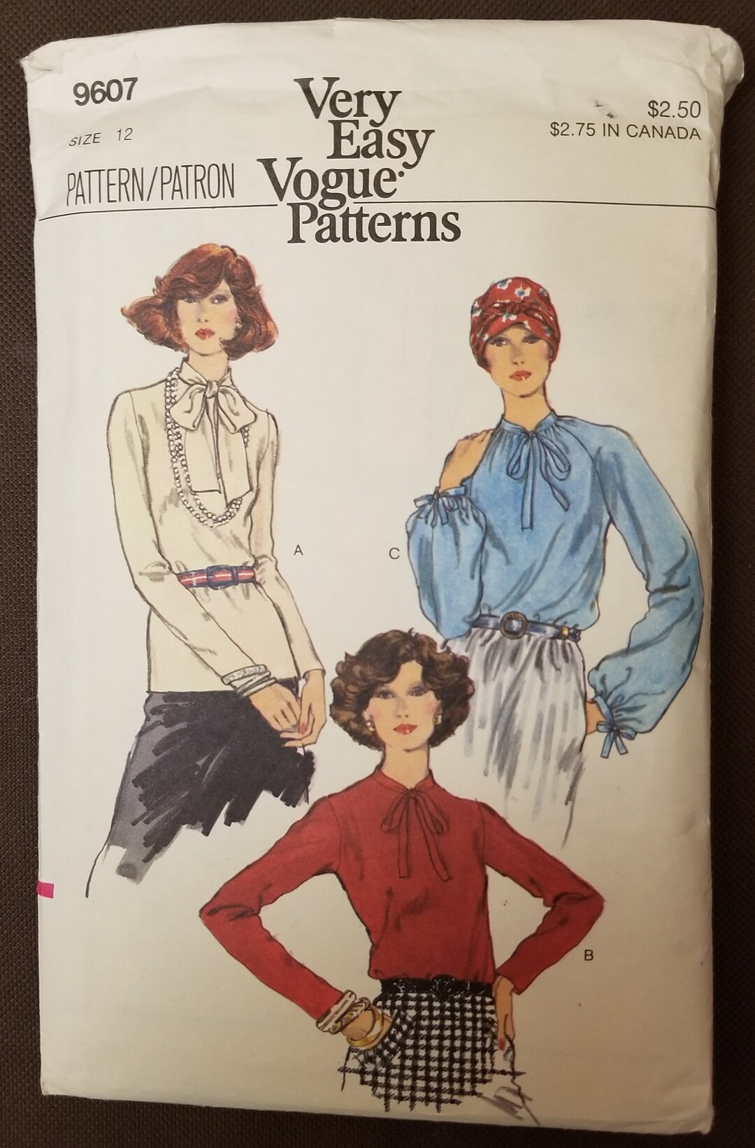 Vogue 9607 very Easy Vogue Sewing Pattern, Size 12, Misses' Blouse - Etsy