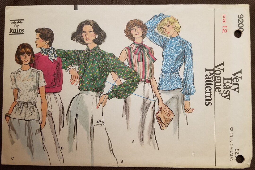 UNCUT Vogue 9200 very Easy Vogue Sewing Pattern, Size 12, Misses ...