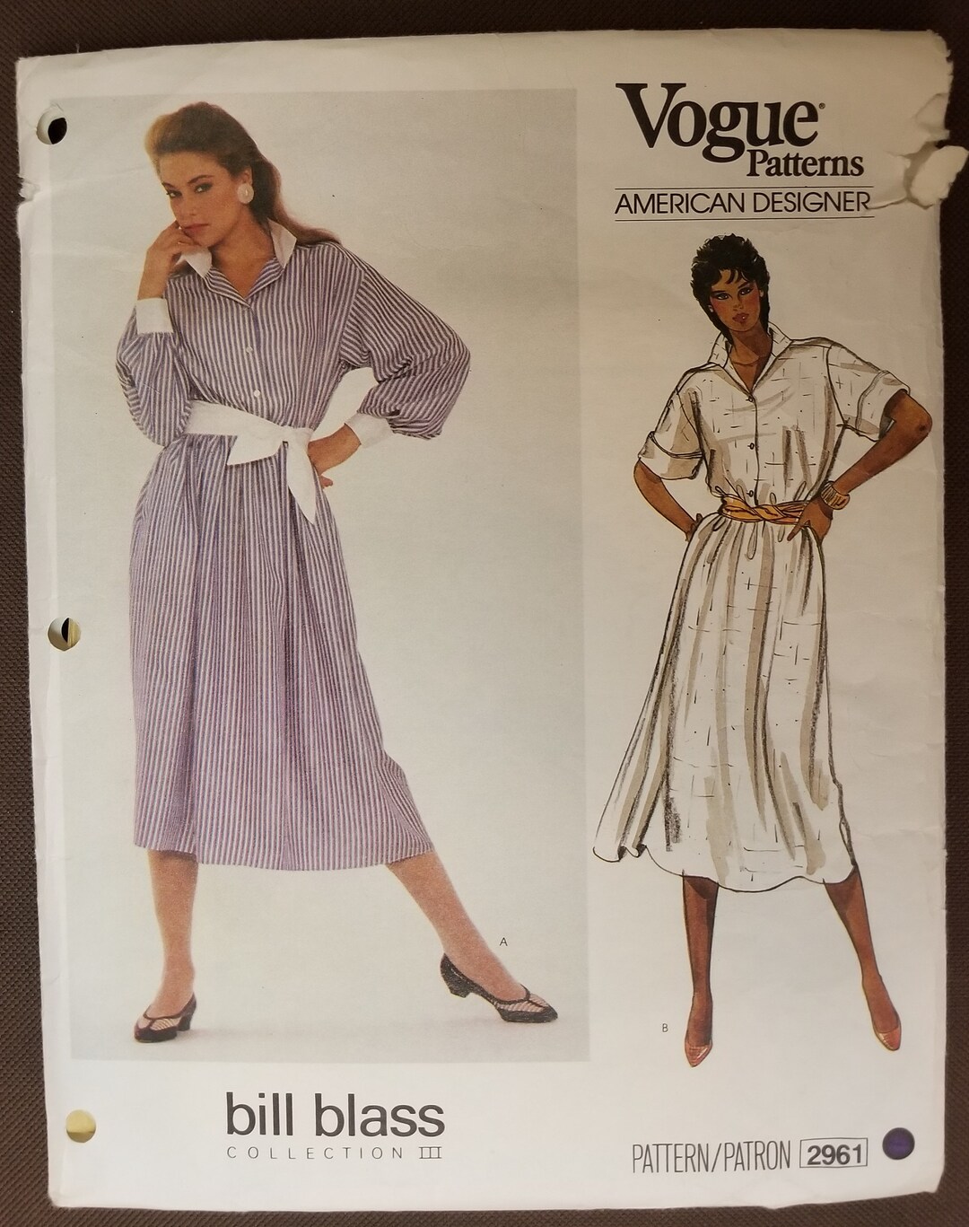 UNCUT Vogue 2961 American Designer: Bill Blass Collection III Sewing ...