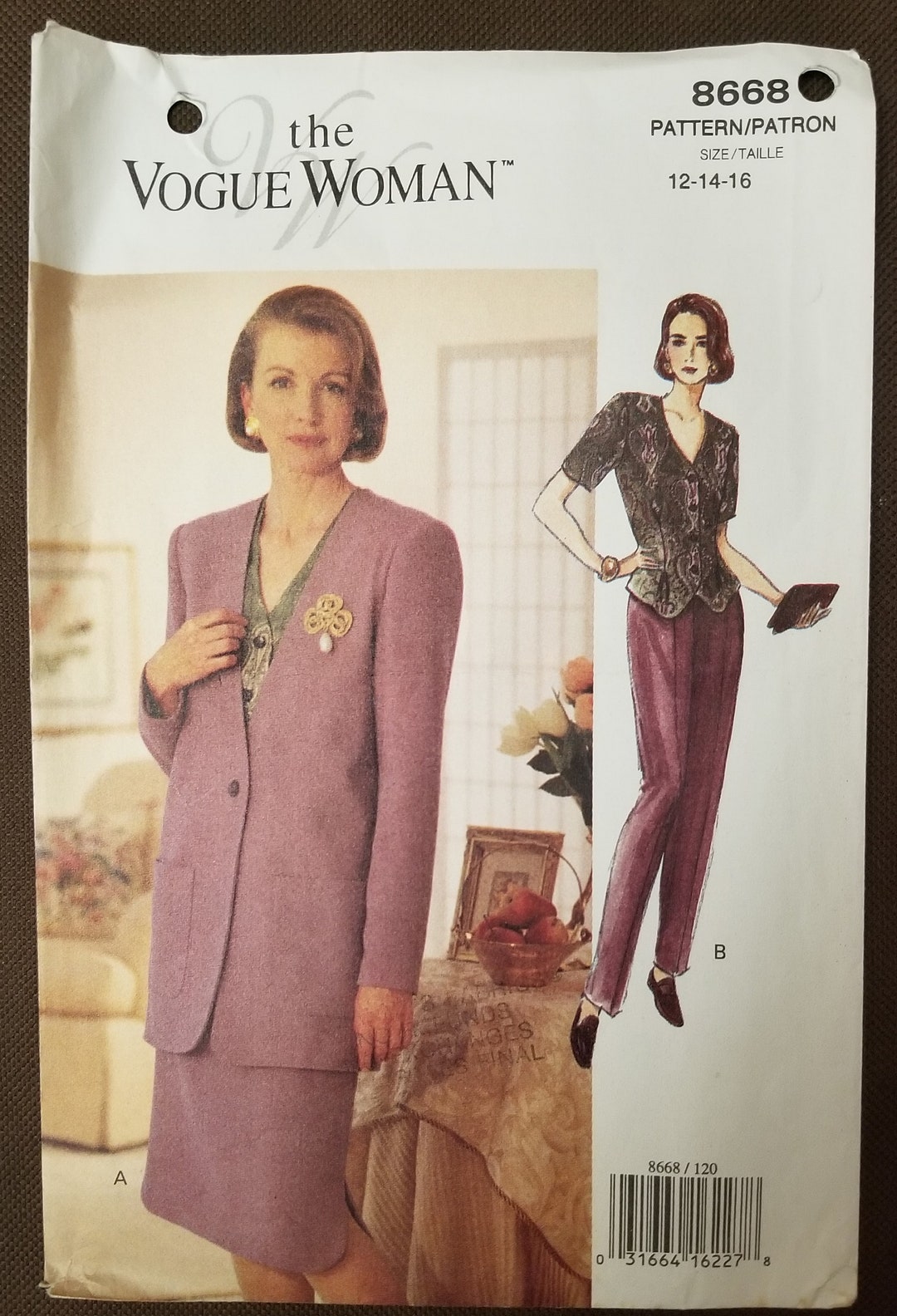 UNCUT Vogue 8668 the Vogue Woman Sewing Pattern - Etsy