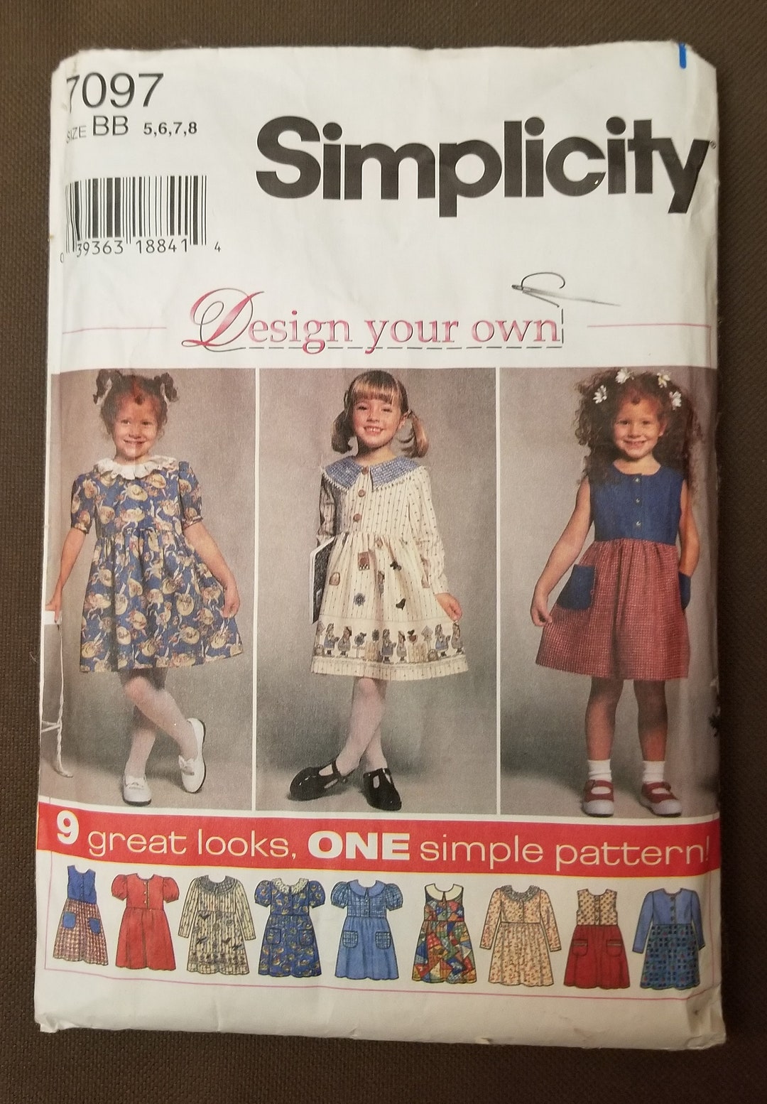 Simplicity 7097 Design Your Own Child's Dress Size BB - Etsy