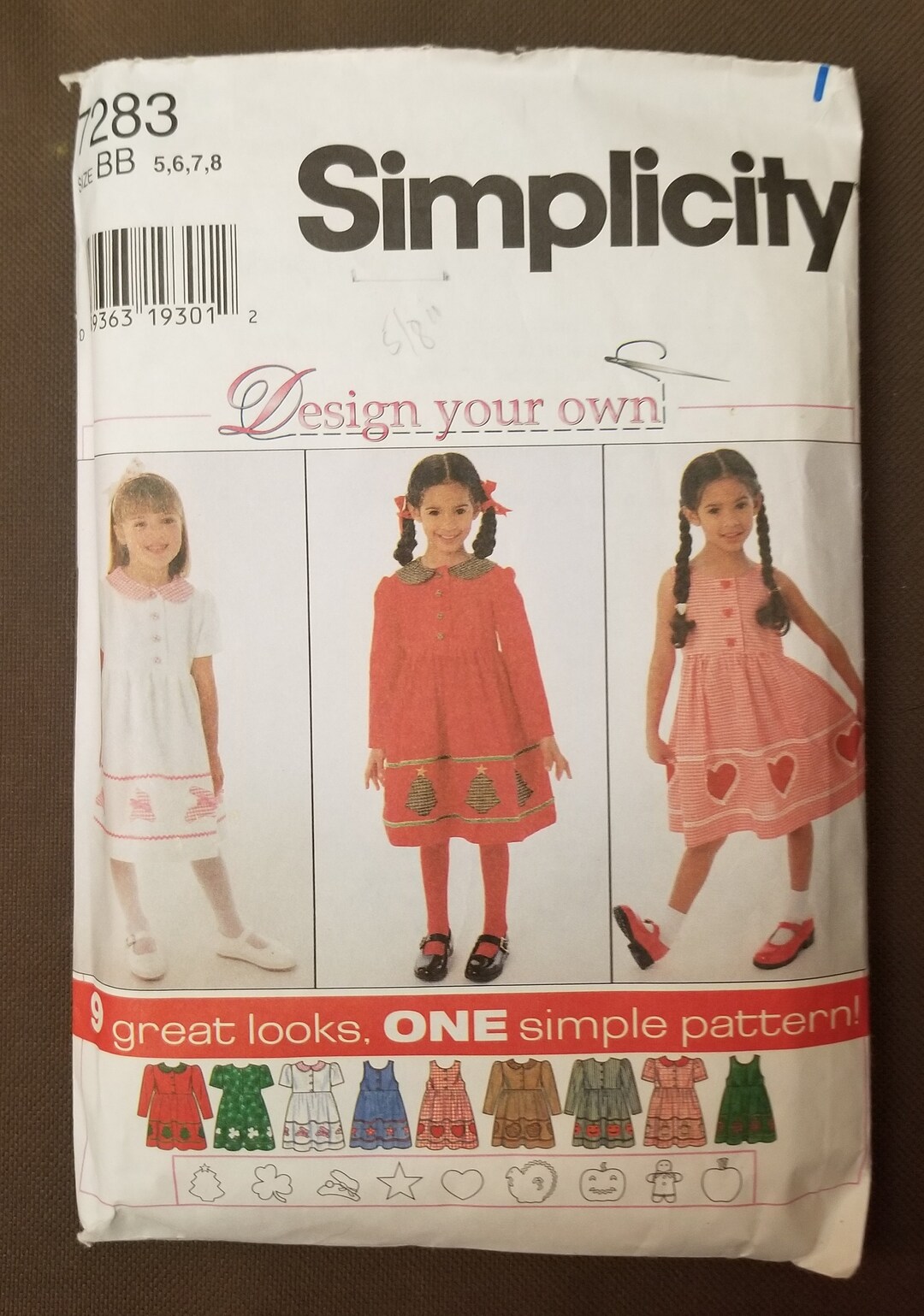 Simplicity 7283 Design Your Own Child's Dress and Jumper, Size BB 5,6,7 ...