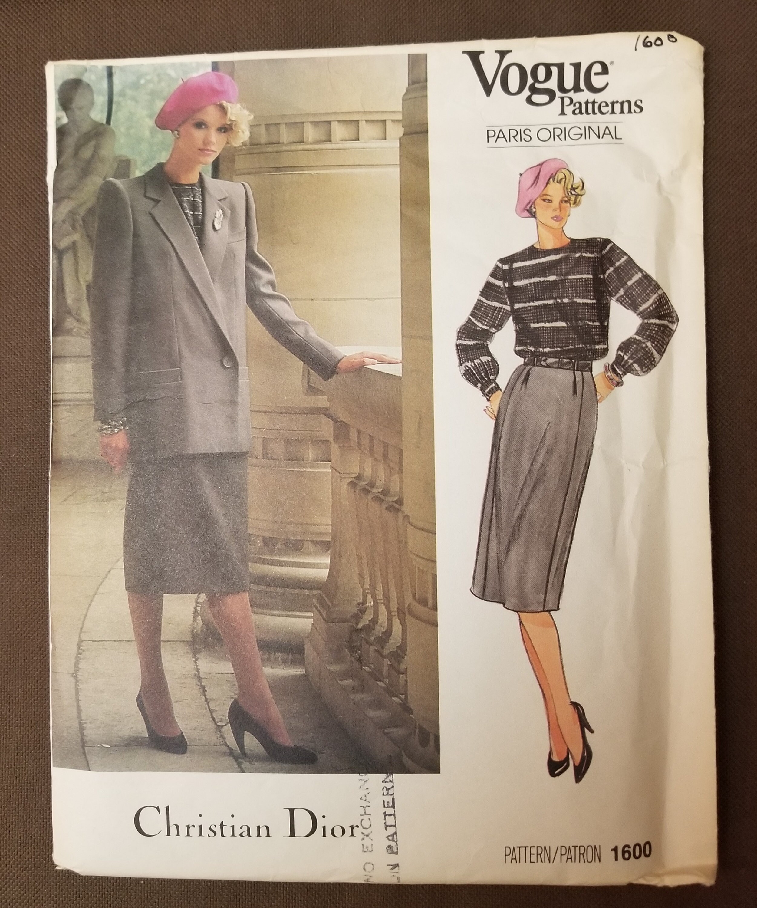 Vogue 1600 Paris Original: Christian Dior Sewing Pattern Size - Etsy
