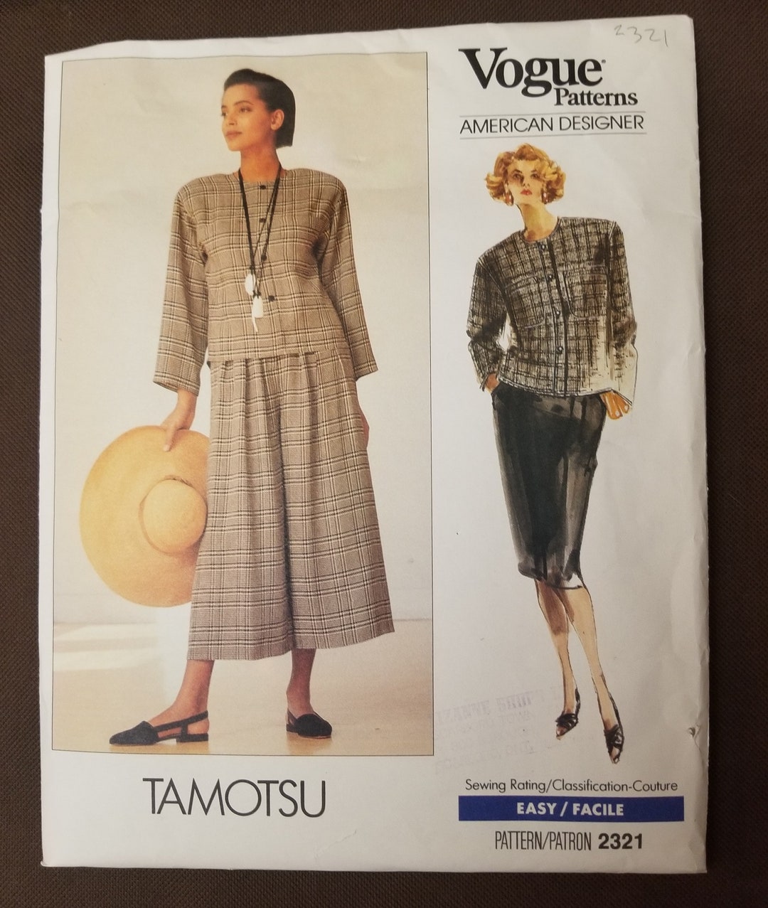 UNCUT Vogue 2321 American Designer: Tamotsu Sewing Pattern, Size 8-10 ...