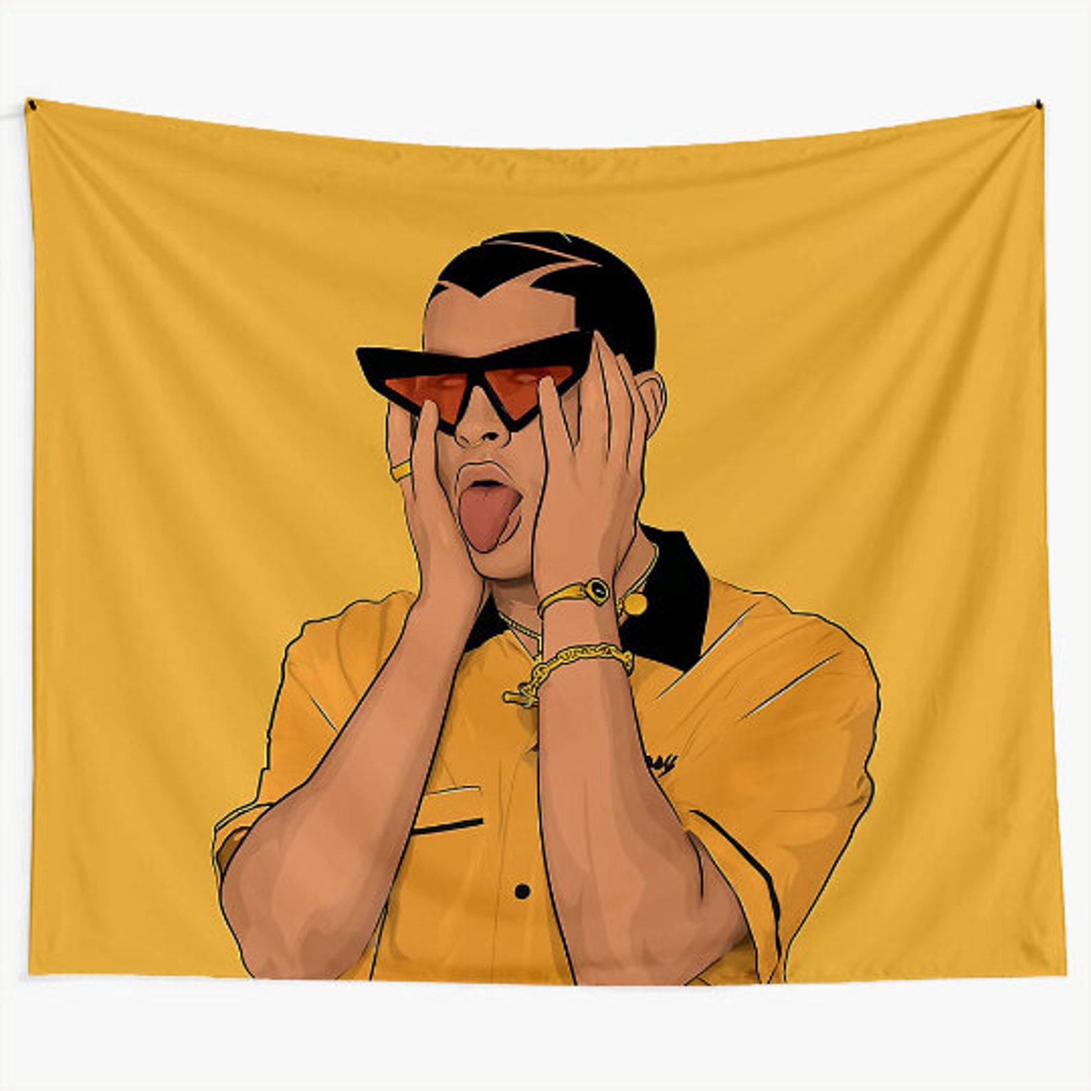 Bad Bunny Rap Wall Tapestry Bad Bunny Rapper Wall Hanging - Etsy