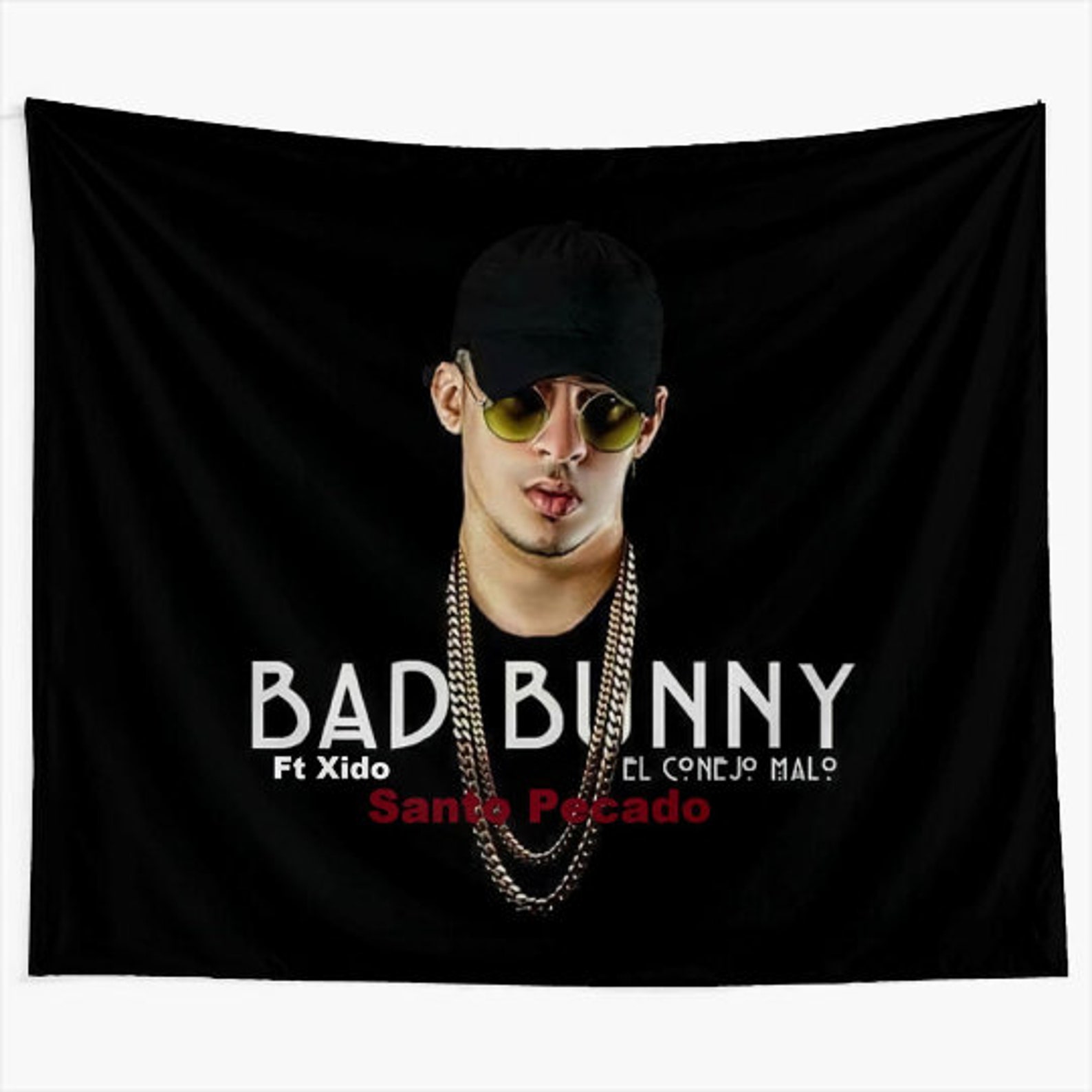 Bad Bunny Rap Wall Tapestry Bad Bunny Rapper Wall Hanging - Etsy