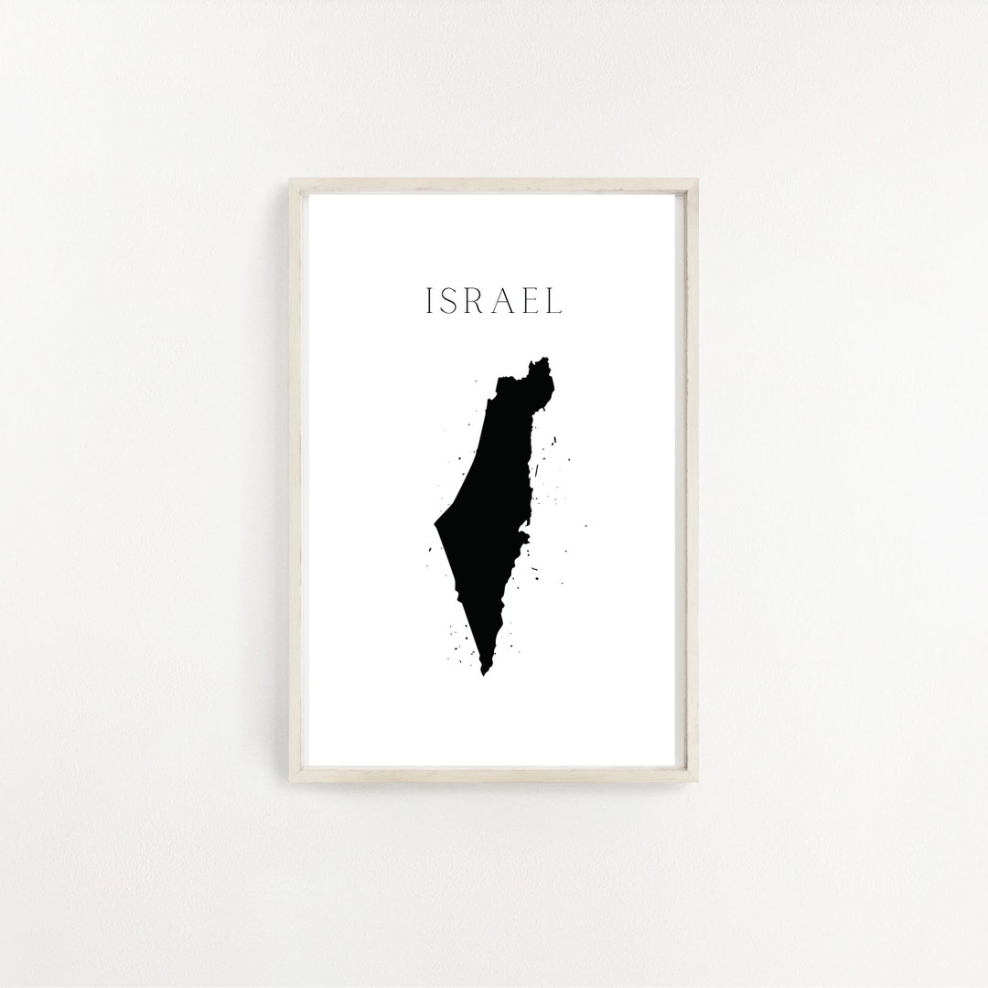 World Wall Art, Israel, Israel Map, Geographic Decor, Modern Print ...