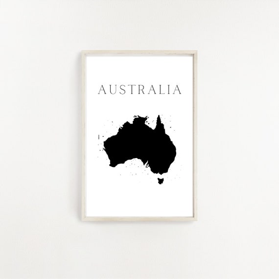 World Wall Art Australia Map of Australia Geographic Decor | Etsy