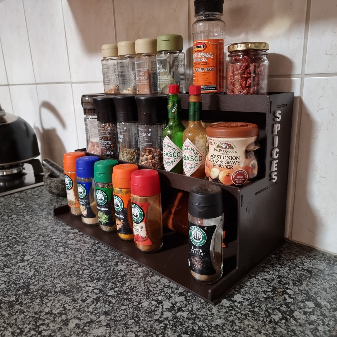 Space Saving Spice Rack 3 Levels Dxf Files for Laser Cutting - Etsy