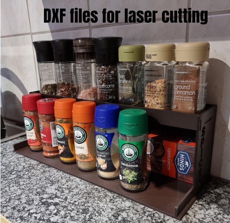 Space Saving Spice Rack 2 Levels, Dxf Files for Laser Cutting Only. - Etsy