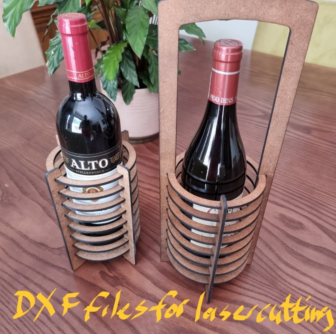 Basket for Wine Bottle. DXF Files for Laser Cutting. - Etsy