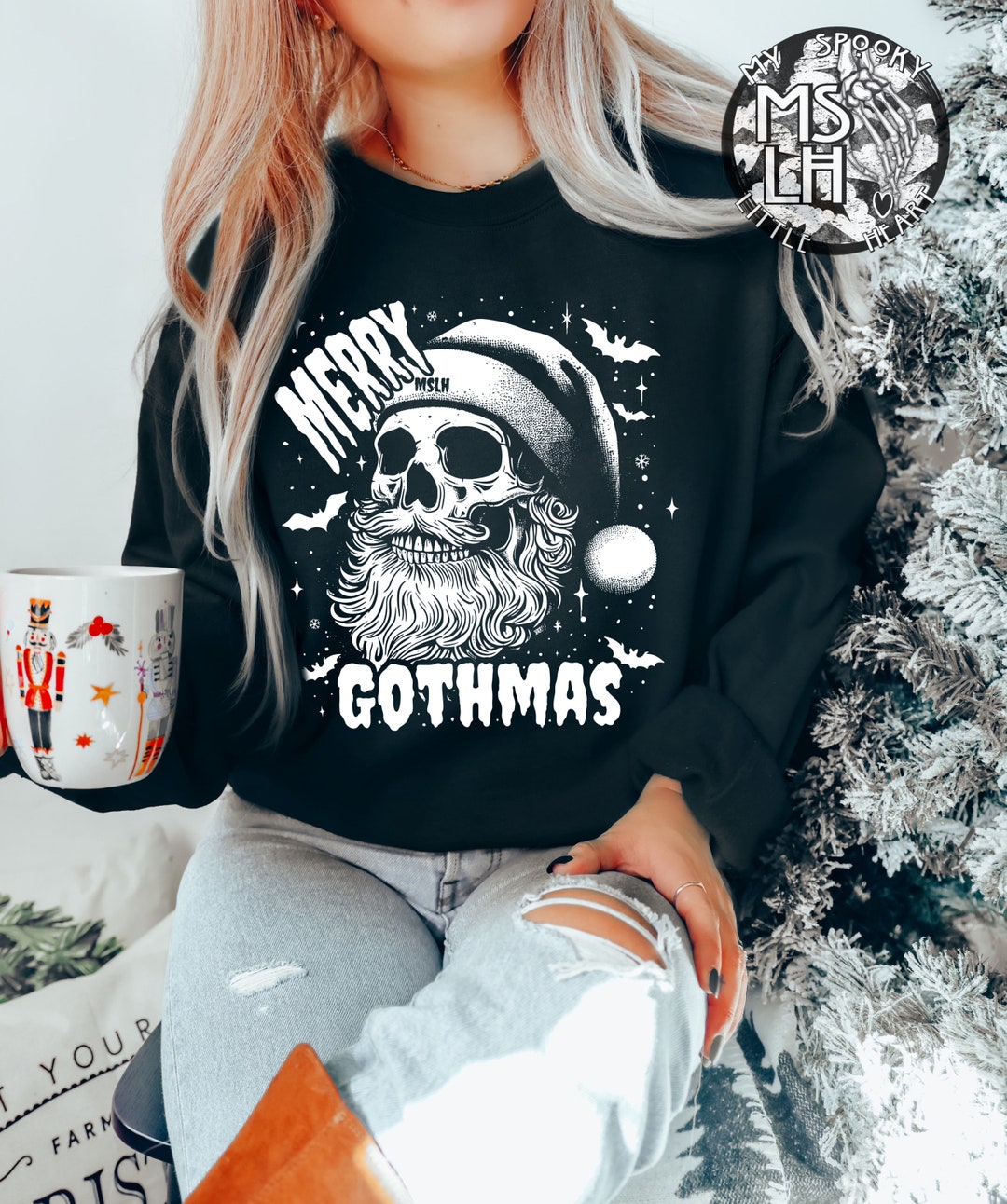 Merry Gothmas Sweathsirt Spooky Christmas Creepy Christmas - Etsy