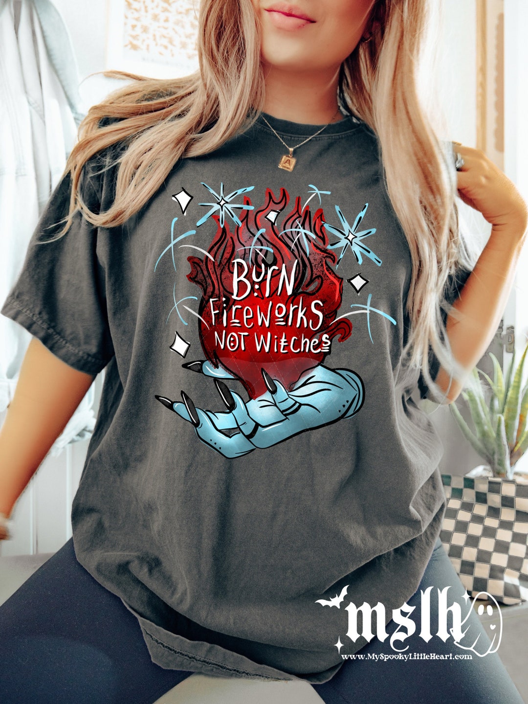 Burn Fireworks Not Witches, 4th of July Shirt, Witchy 4th of July ...