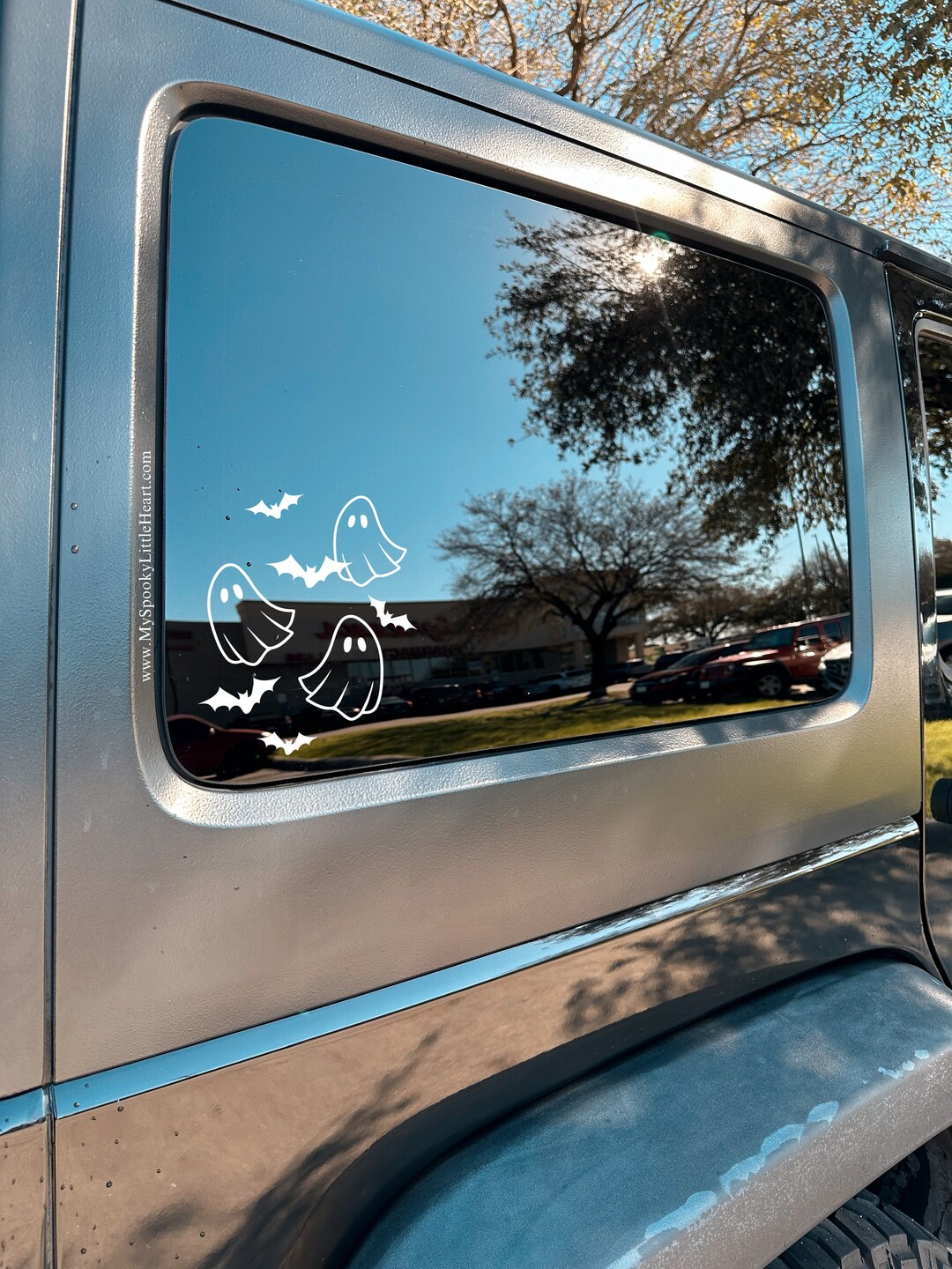 Cute Ghost Decal, Car Decal Ghost and Bats Decal, Spooky Decals, Spooky ...
