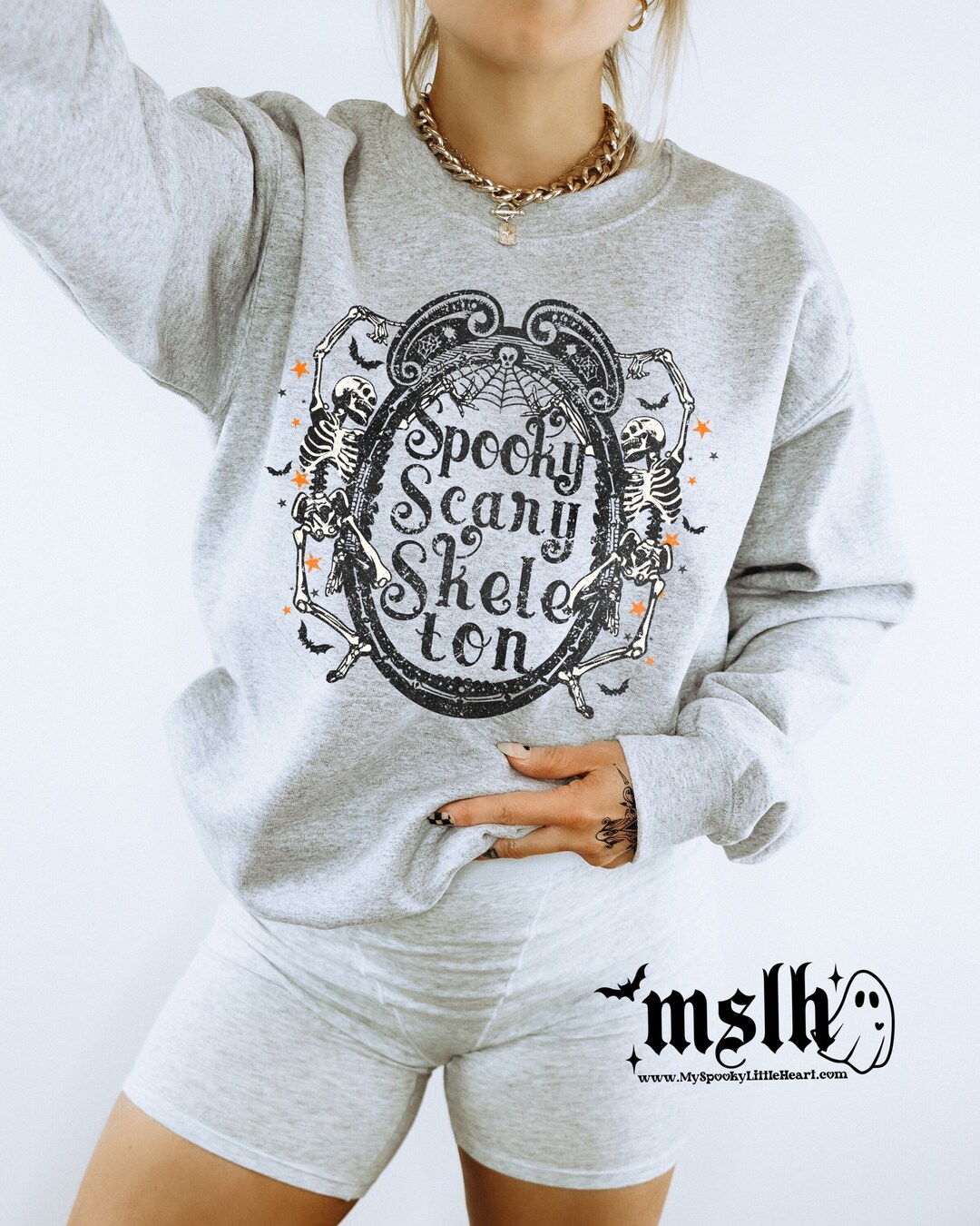 Spooky Scary Skeleton, Spooky Season, Halloween Crewneck, Spooky Shirt ...