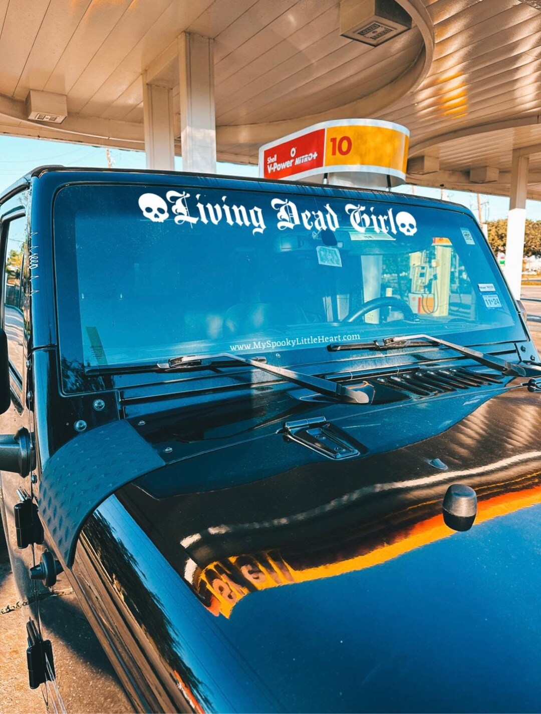 Living Dead Girl Decal, Car Decal, Spooky Car Banner, Goth Windshield ...