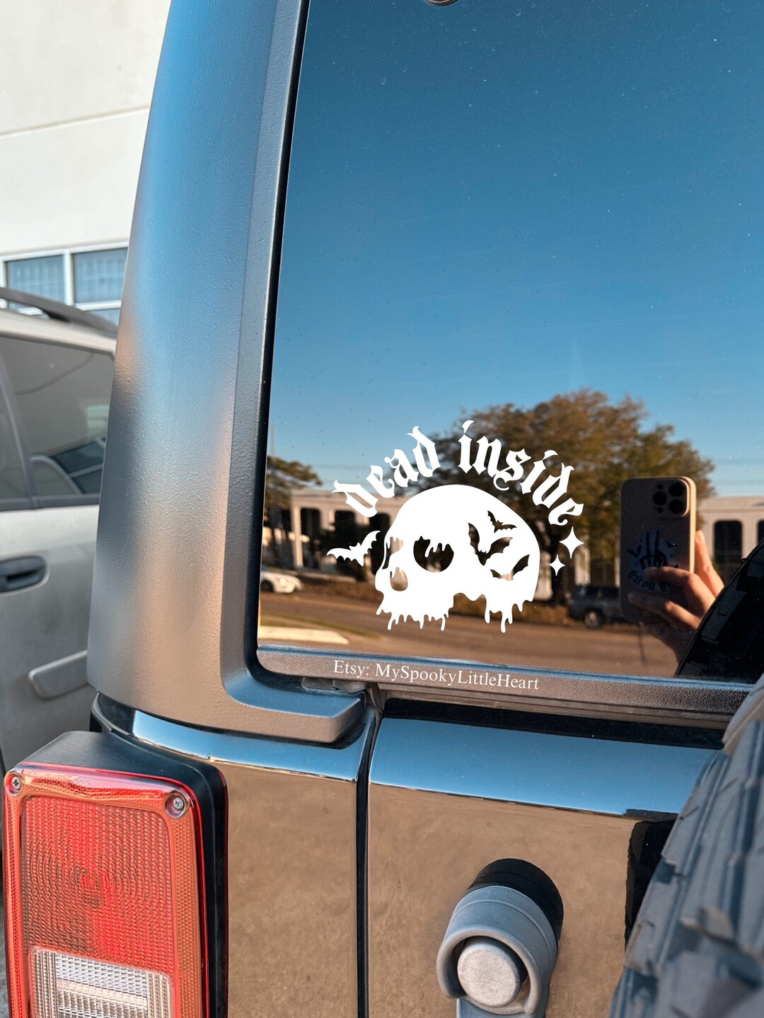 Dead Inside, Drip Skull and Bats Decal, Bats Decal, Spooky Decals, Goth ...