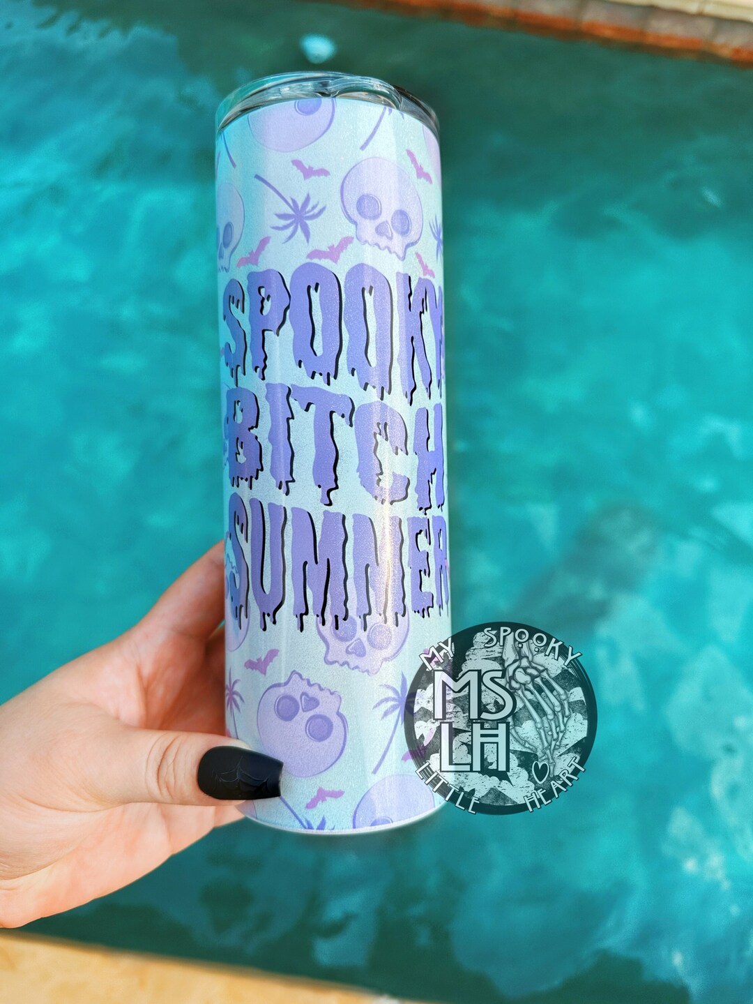 Spooky Bitch Summer Tumbler, Spooky Summer, Beach Essentials, Gothic ...