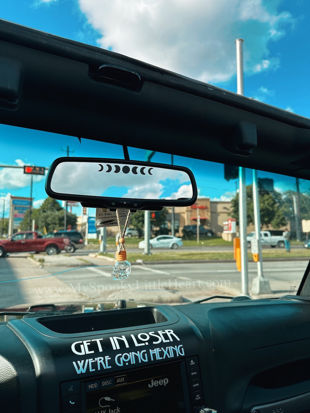 Car Rear View Mirror Decal, Moon Phase Decal, Witchy Car Accessories ...