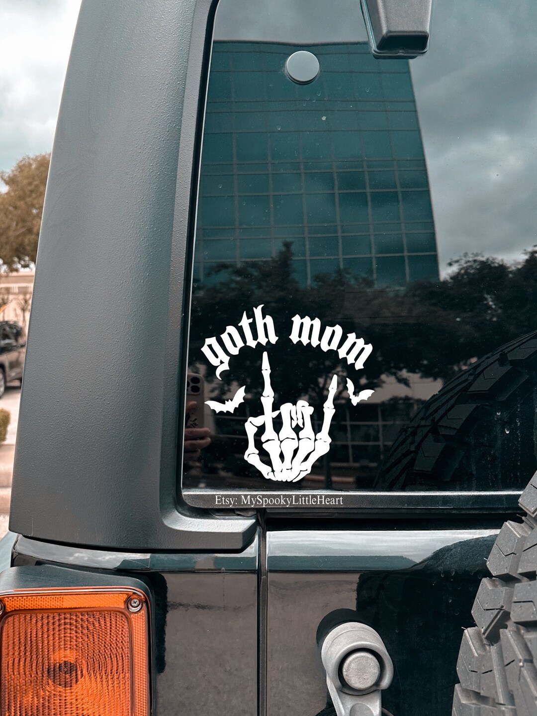 Goth Mom, Car Decal, Skeleton Rock on Hand Decal, Alternative Mom ...