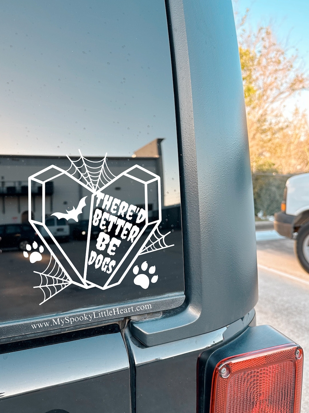 There'd Better Be Dogs, Dog Decal, Bats, Car Decal, Spiderweb, Coffin ...