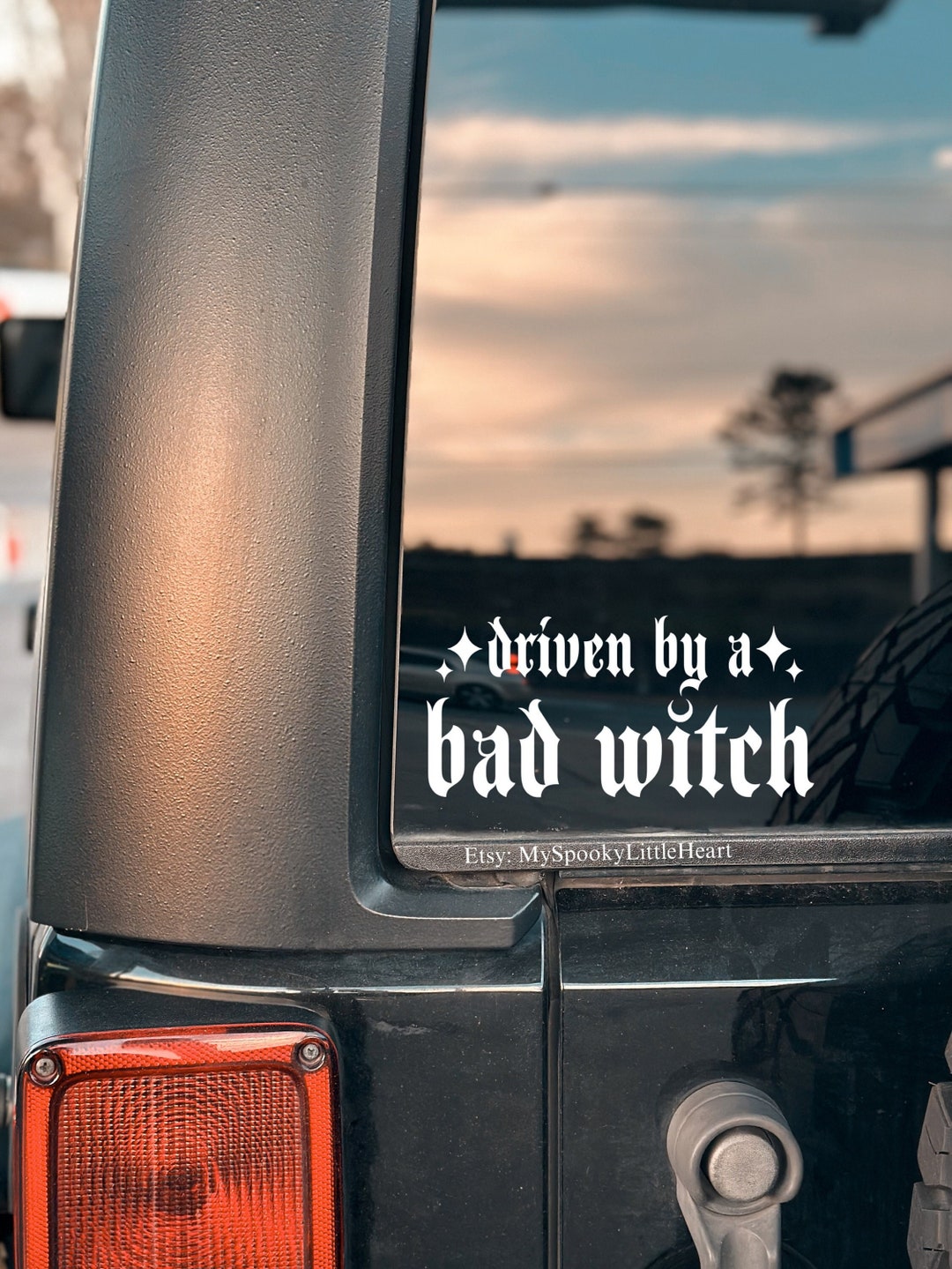 Driven by a Bad Witch, Spooky Decals, Goth Decals, Goth Car Accessories ...