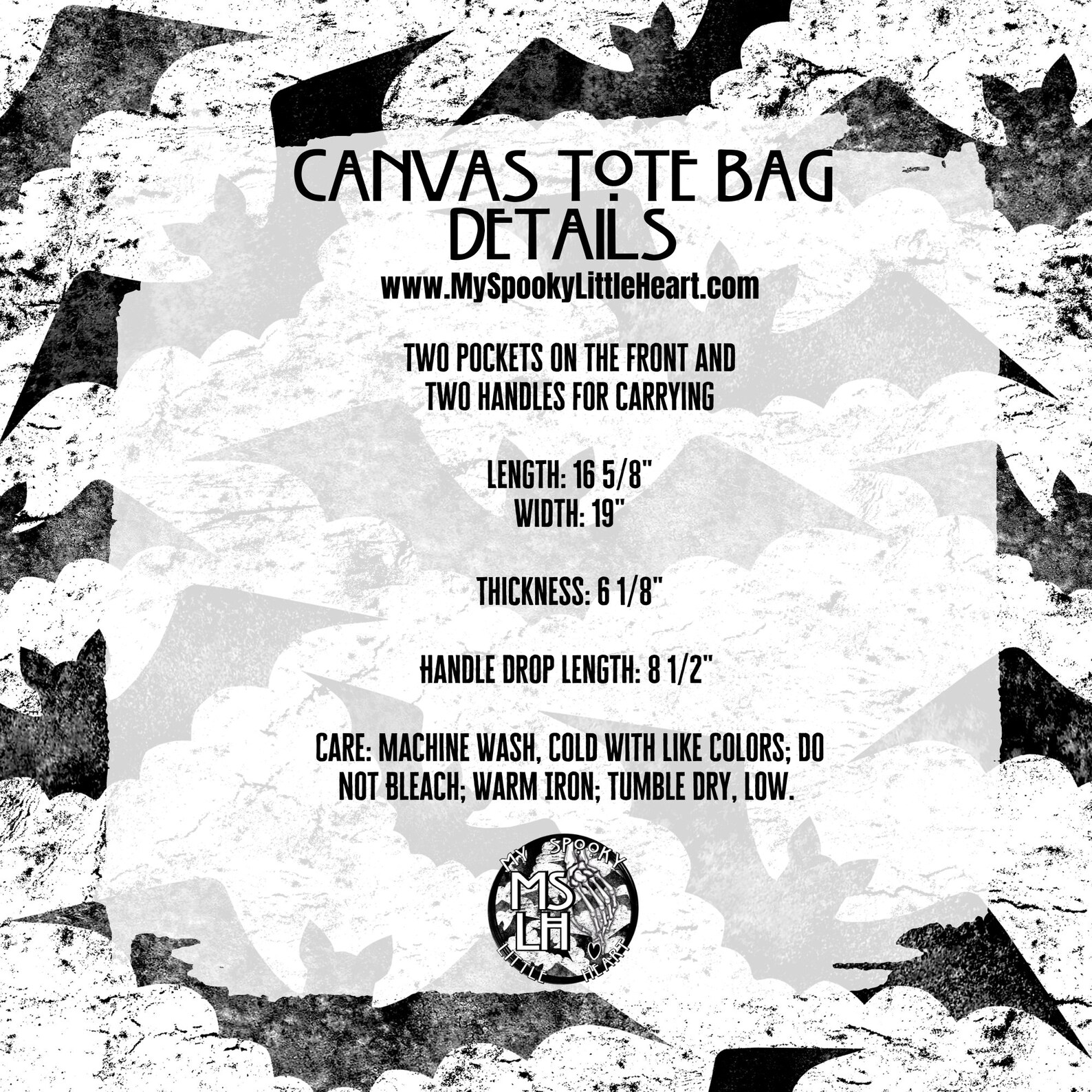 Witchy Bag, Black Canvas Tote Bag, Goth Bag, Witchy Woman, Witchy ...