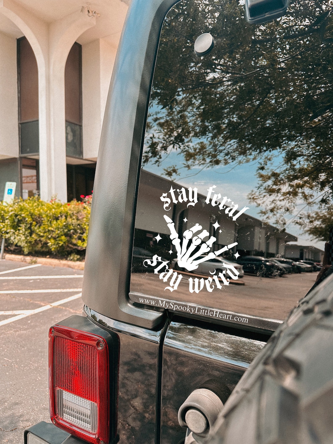 Stay Weird, Stay Feral, Feral Decal, Skeleton Decal, Car Decal, Goth ...