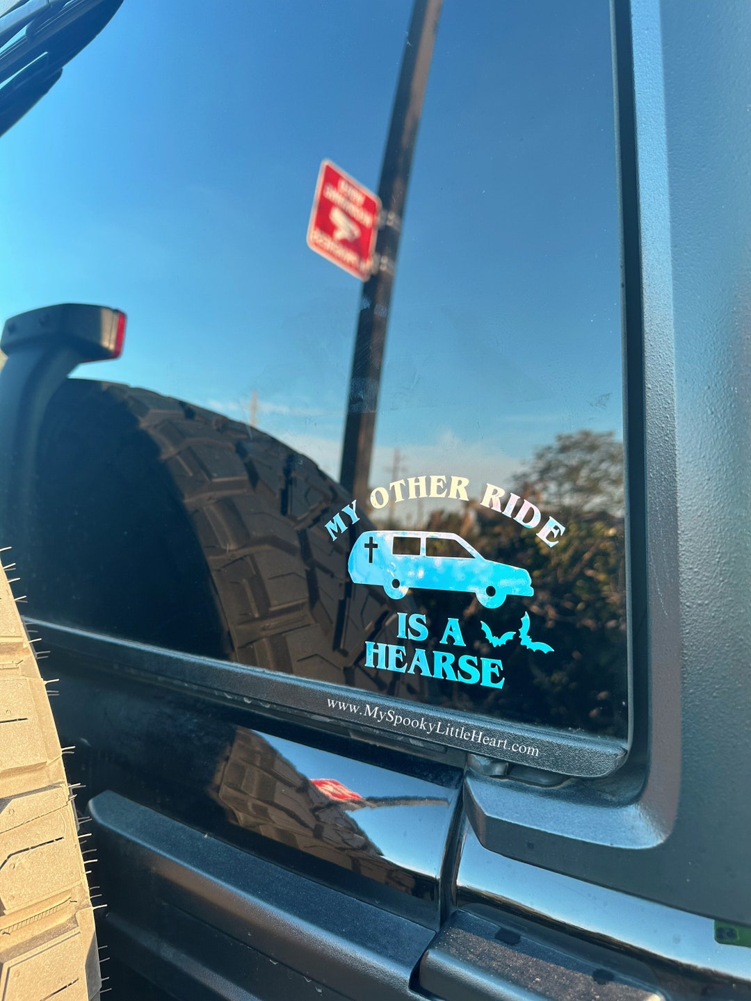 My Other Ride is A Hearse, Car Decal, Hearse Decal With Bats, Bats ...