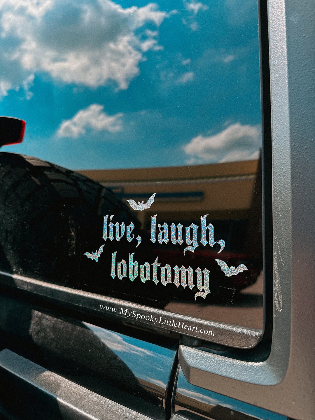 Live Laugh Lobotomy Decal, Dark Humor, Car Decal, Goth Decals, Bats ...