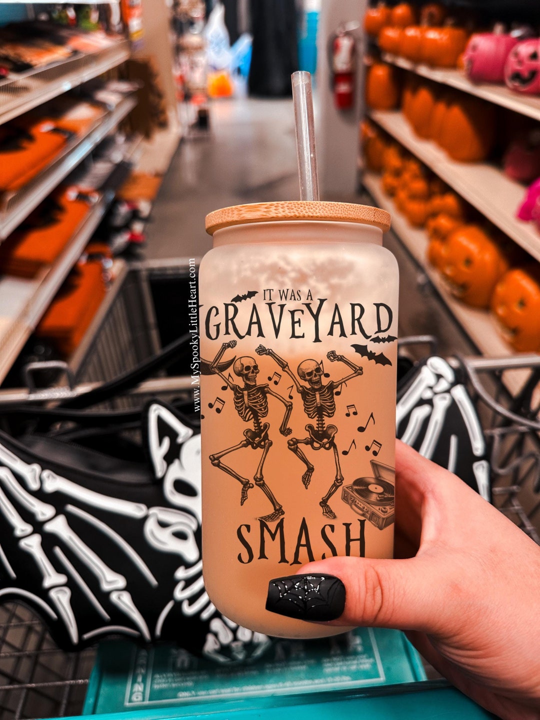 It Was a Graveyard Smash Glass Coffee Cup, Spooky Cup, Goth Cup, Witchy ...